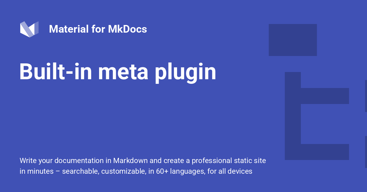 Built-in meta plugin - Material for MkDocs