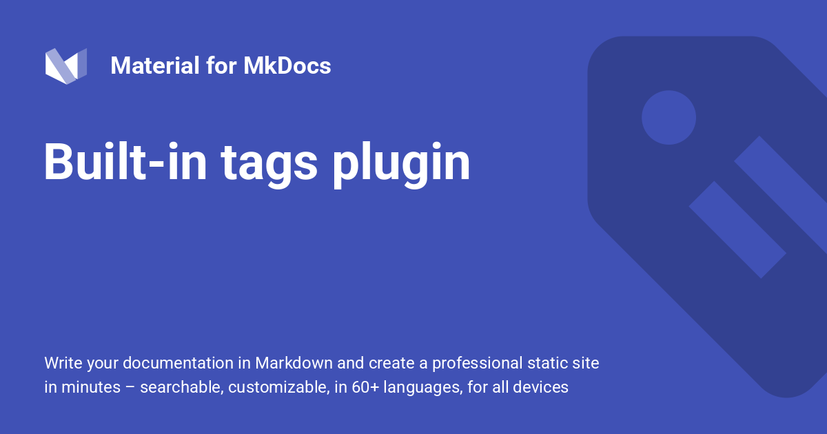 Built-in tags plugin - Material for MkDocs