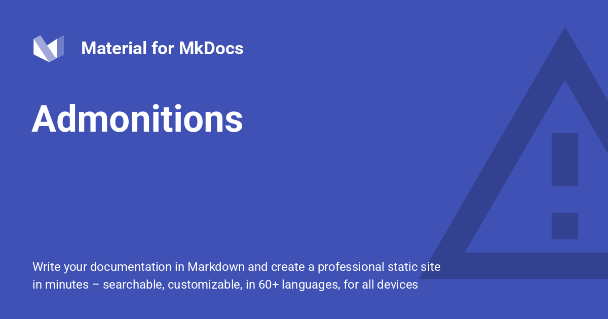 Admonitions - Material for MkDocs