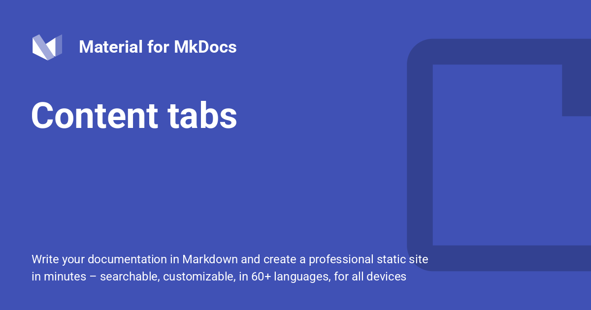 Content tabs - Material for MkDocs