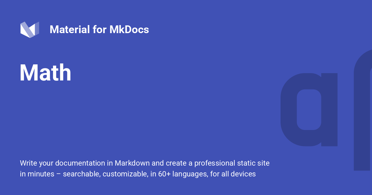 Math - Material for MkDocs