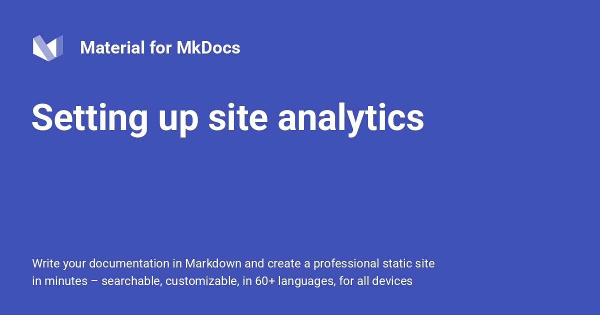 Setting up site analytics - Material for MkDocs